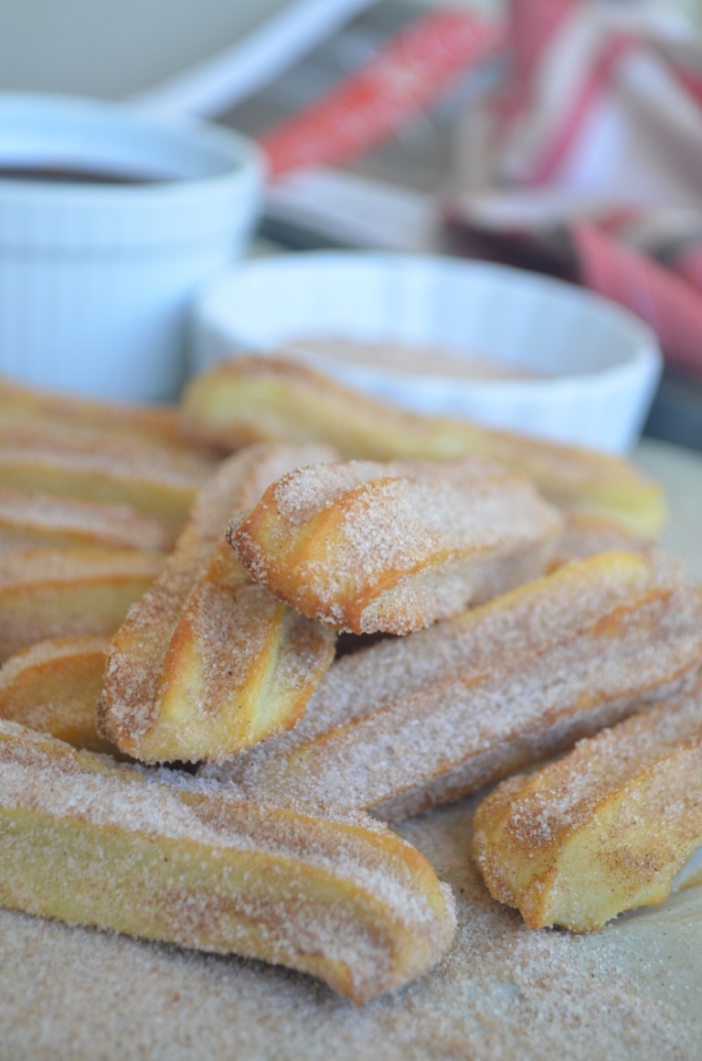 Baked Mini Churro with Espresso Chocolate Dipping Sauce