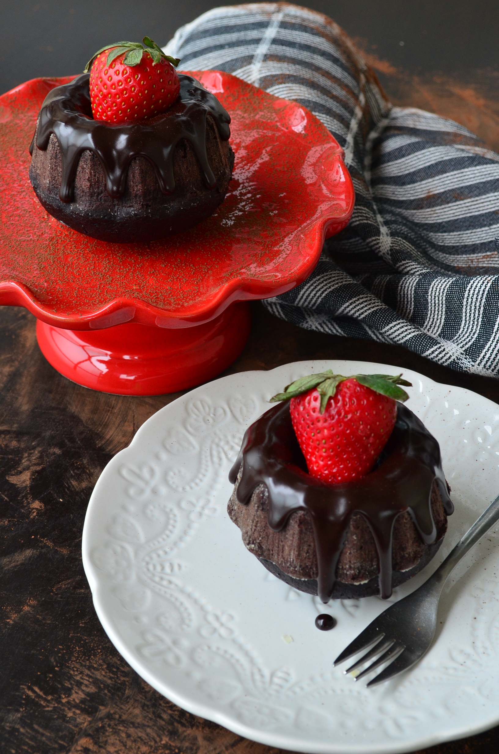 Small Batch Mini Chocolate Bundt Cake For Two