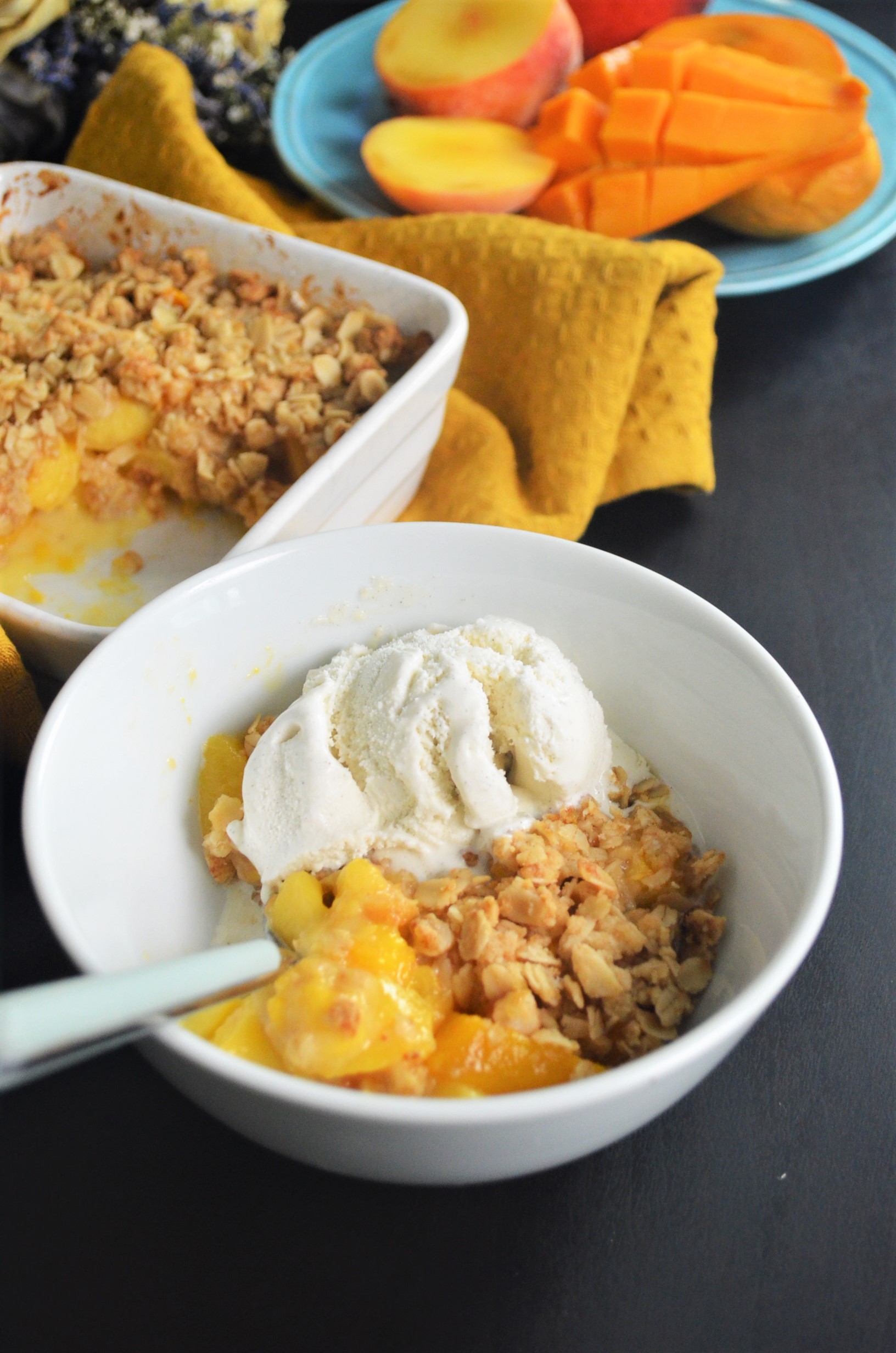 Small Batch Peach and Mango Crisp
