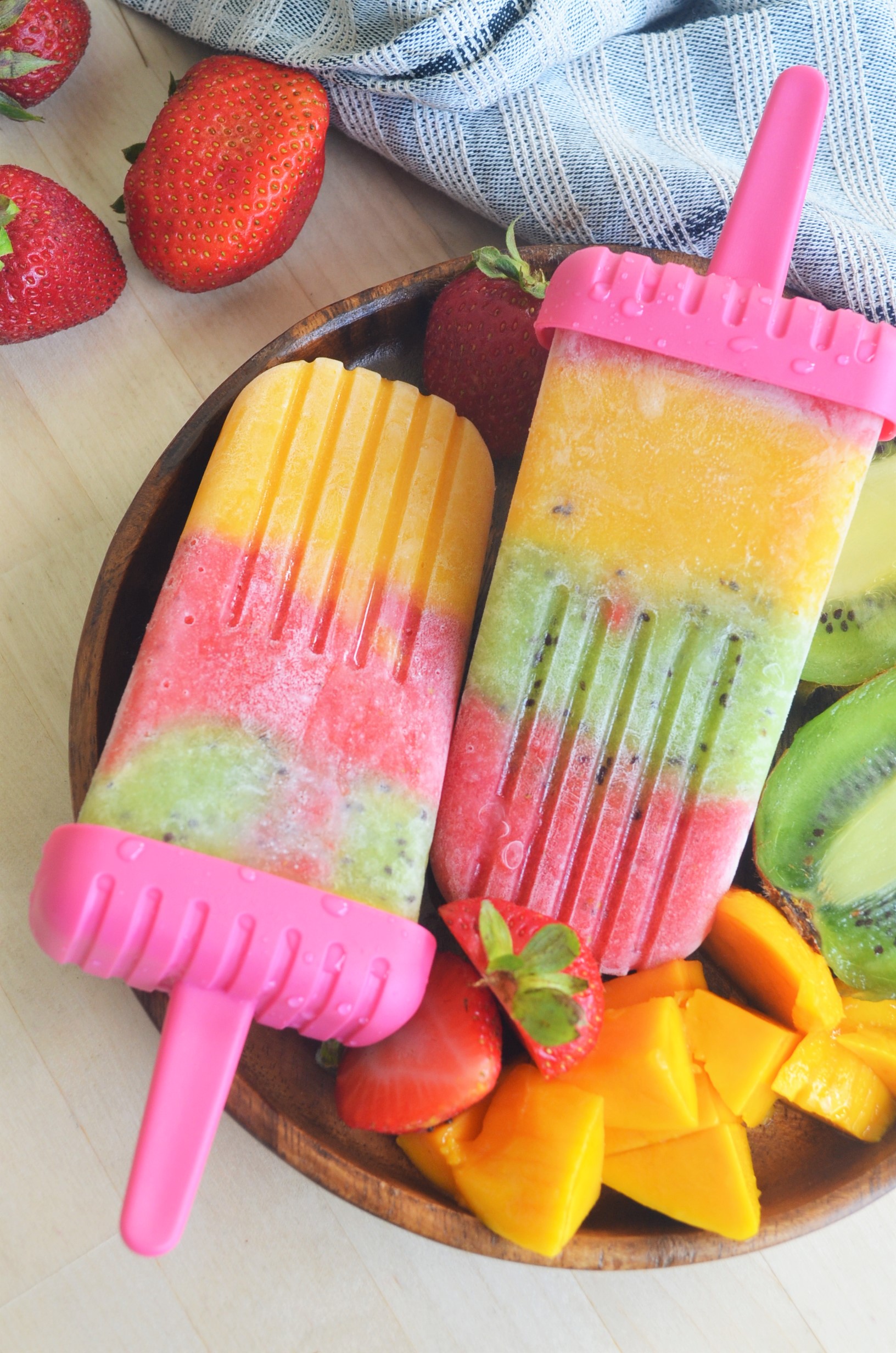 Dairy Free Nothing but Fruit Popsicles (No Refined Sugar Added)