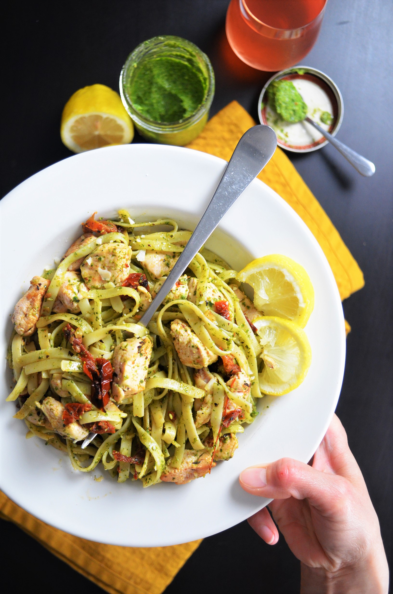 small-batch-chicken-pesto-pasta