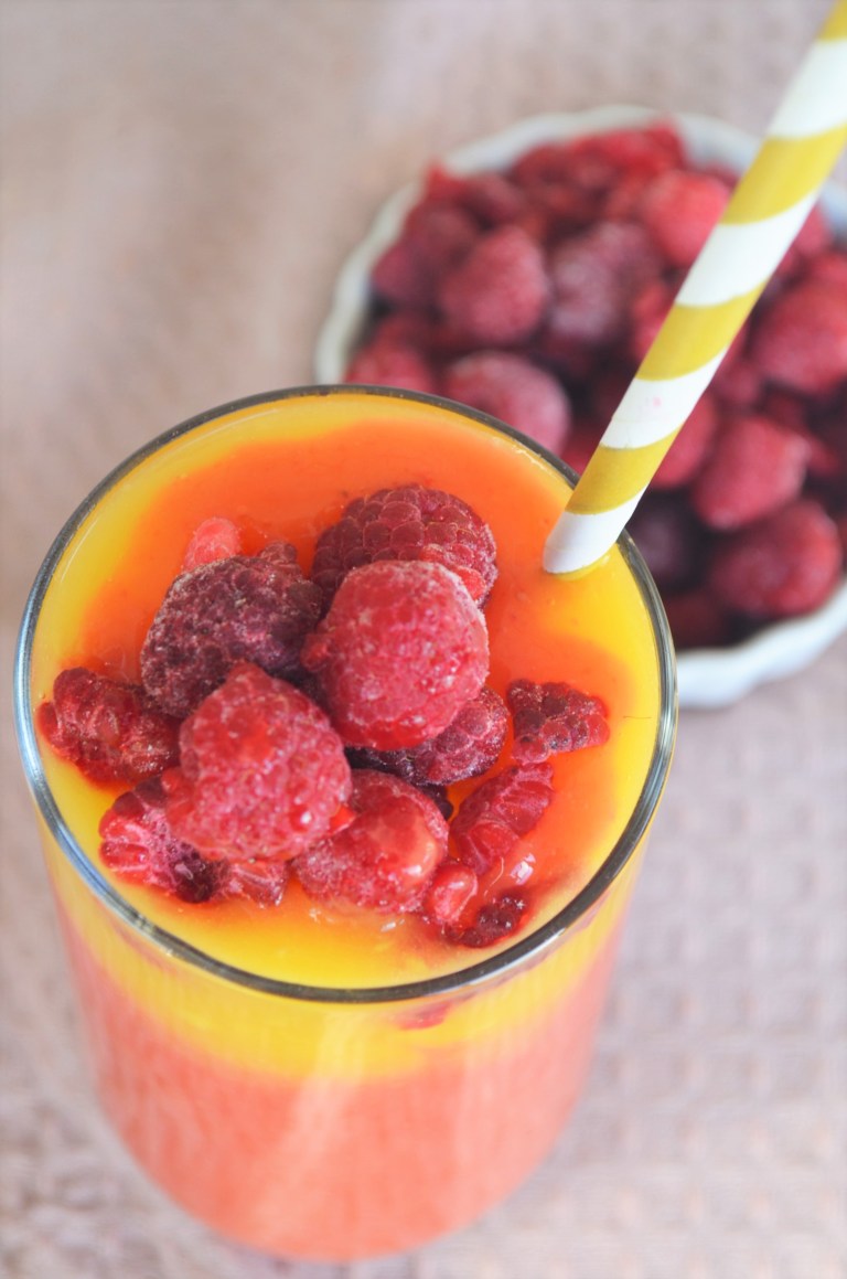 Friday Drink Day – Dairy Free Mango Raspberry Smoothie, 3 Ways
