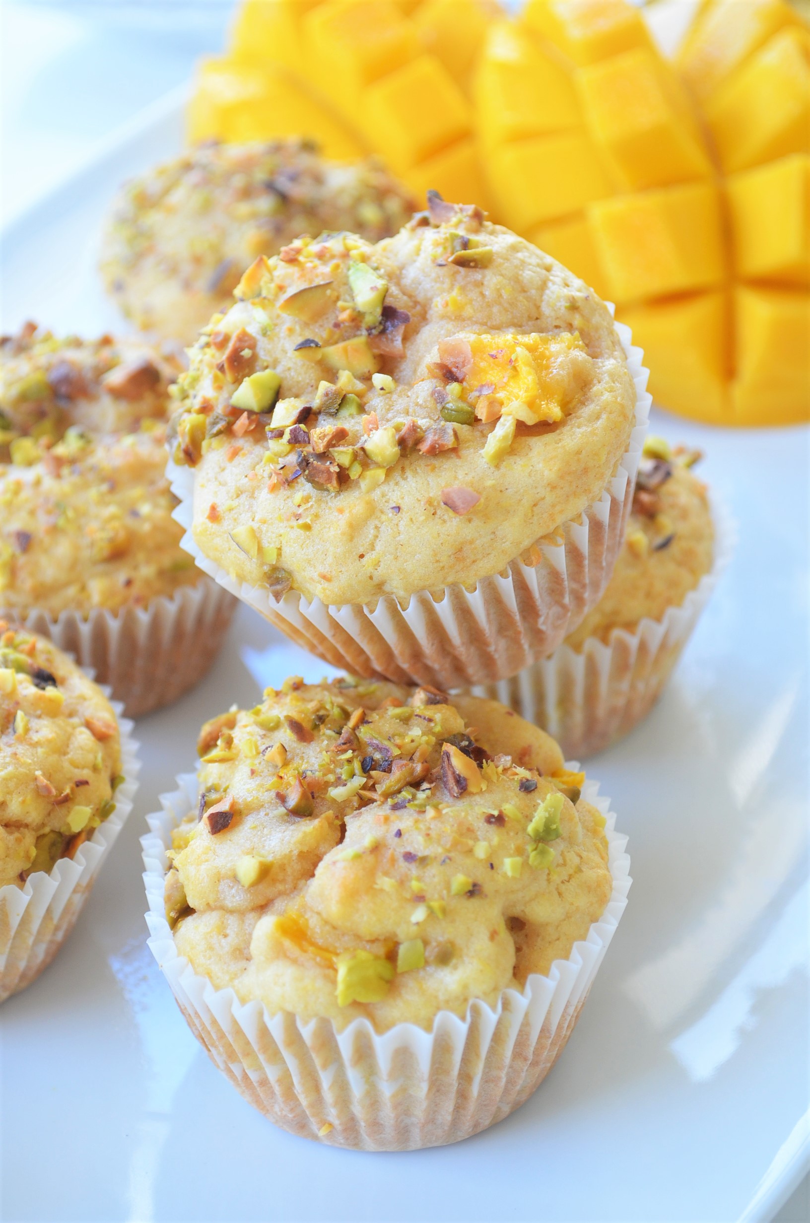 Small Batch Mango and Pistachio Muffin