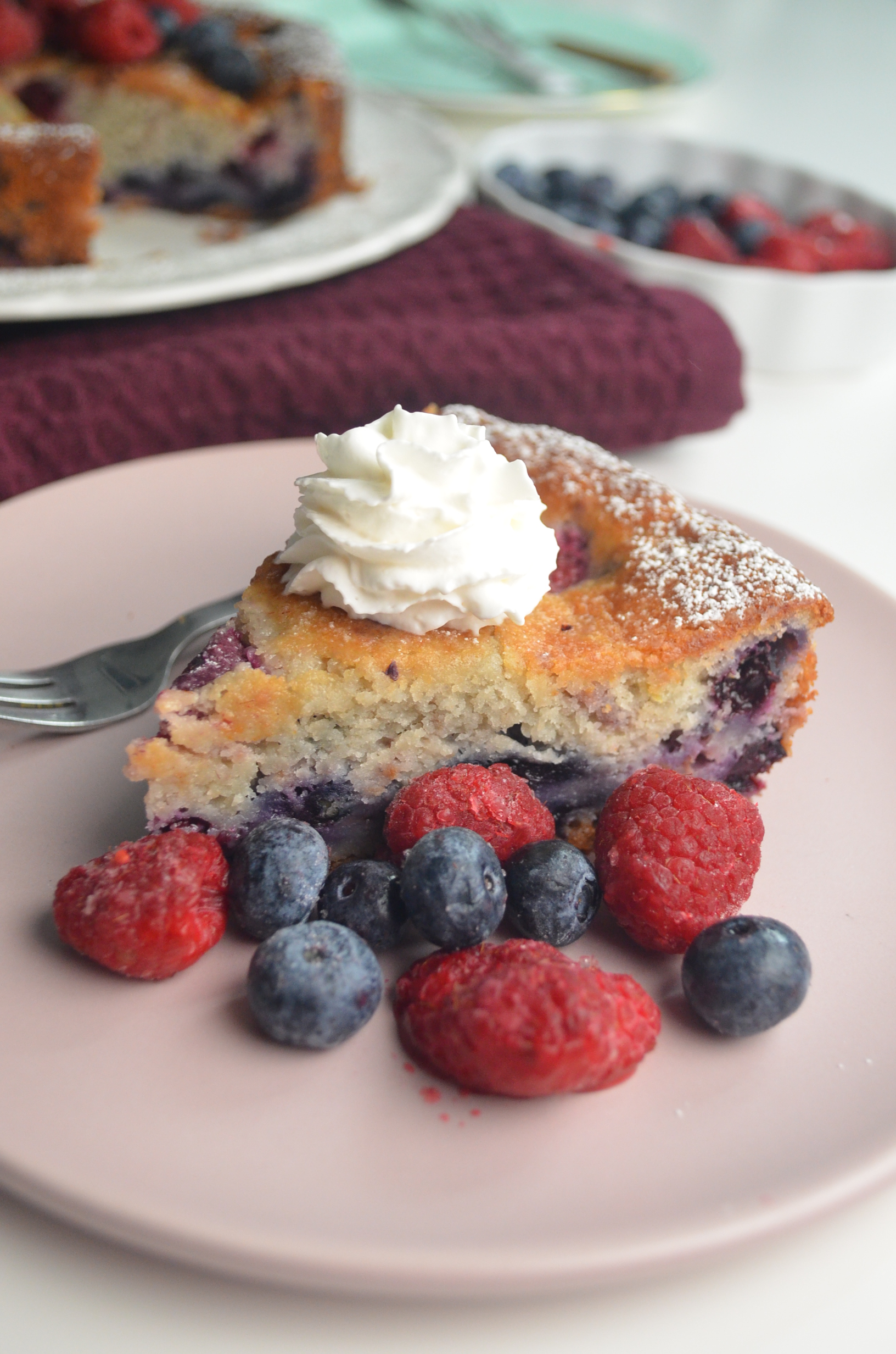 Mix Berries Almond Ricotta Cake