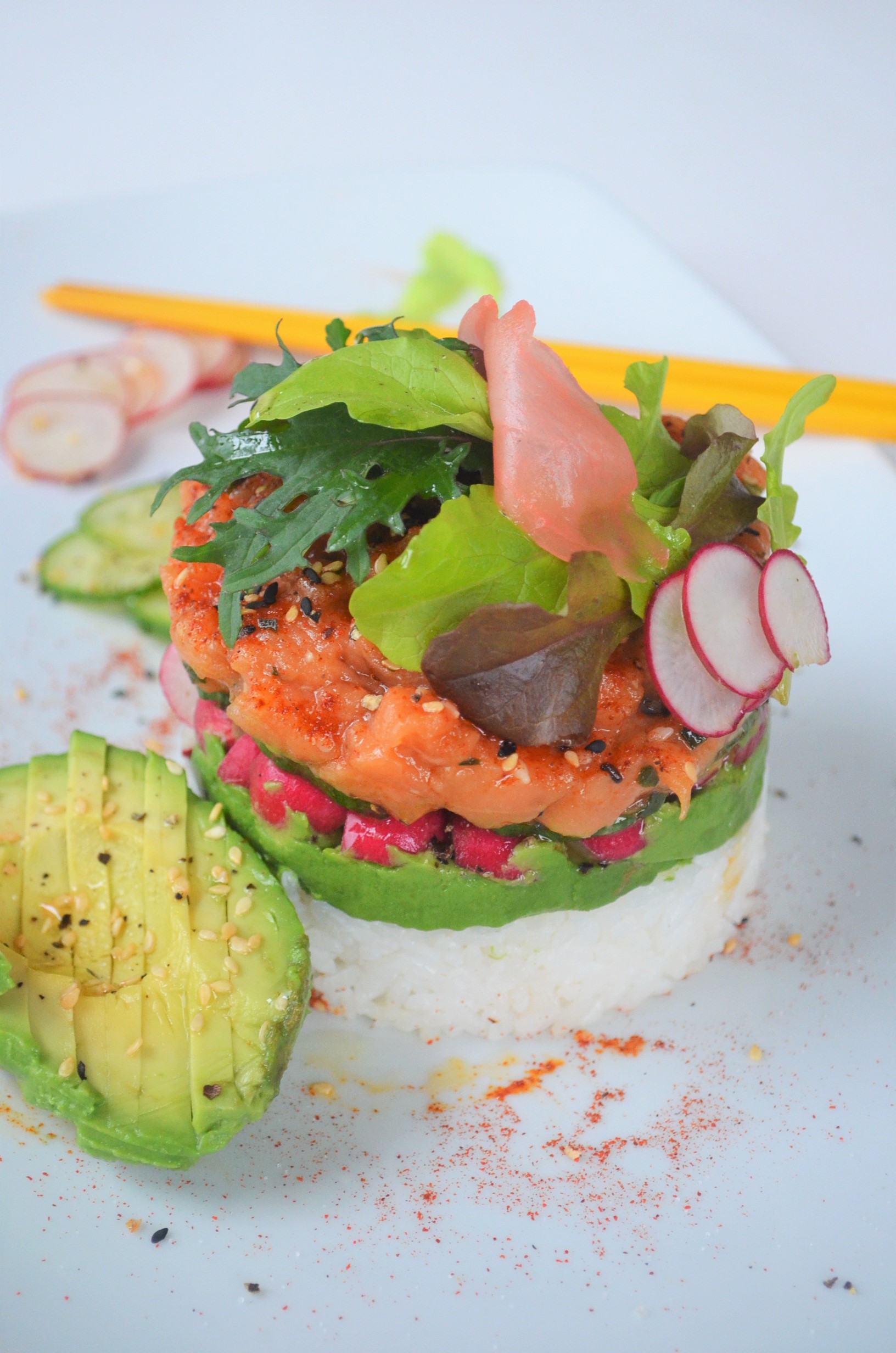 Ahi Tuna Stacked Sushi Salad