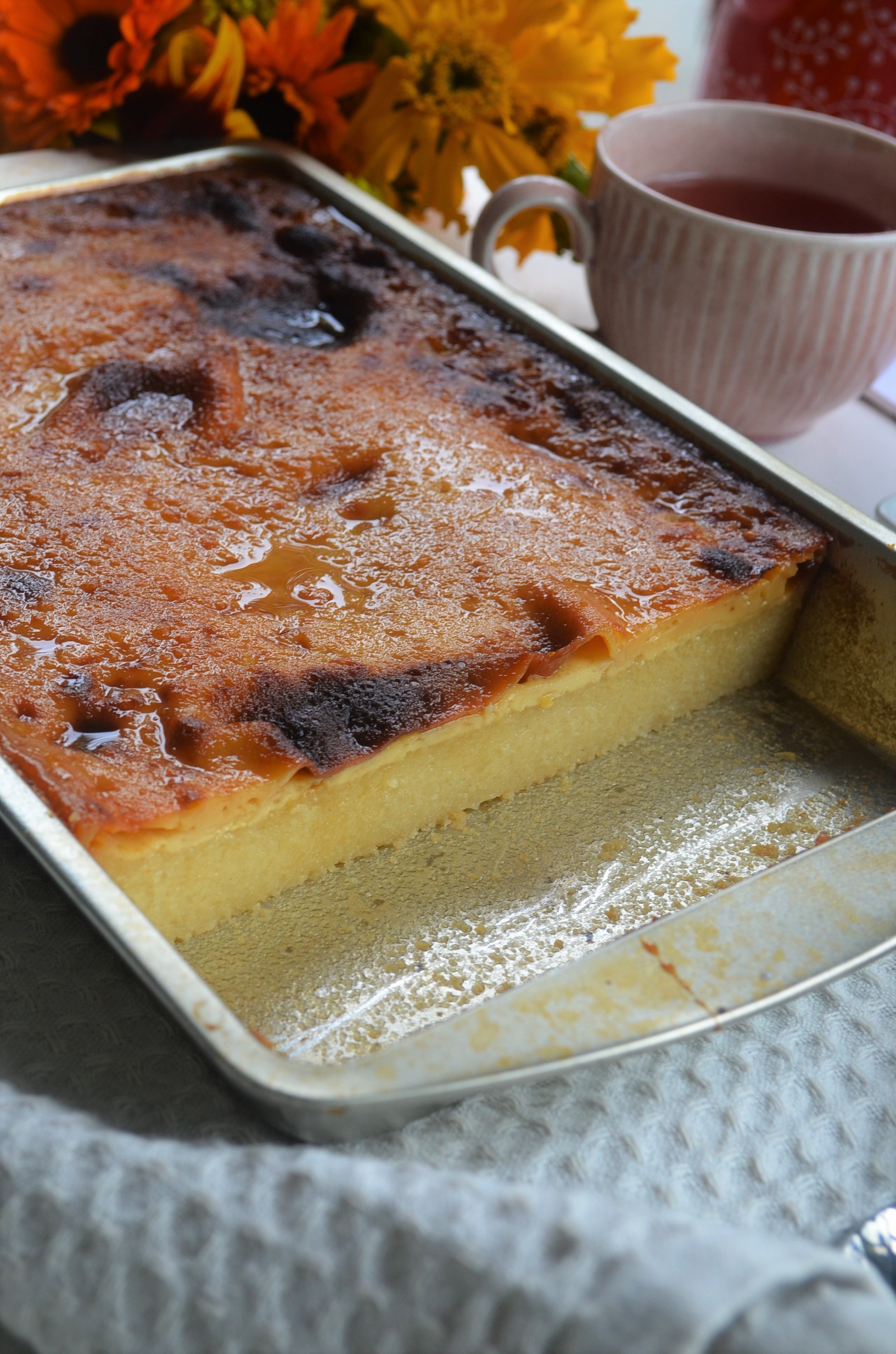 Easy Cassava Cake Recipe with Custard Topping