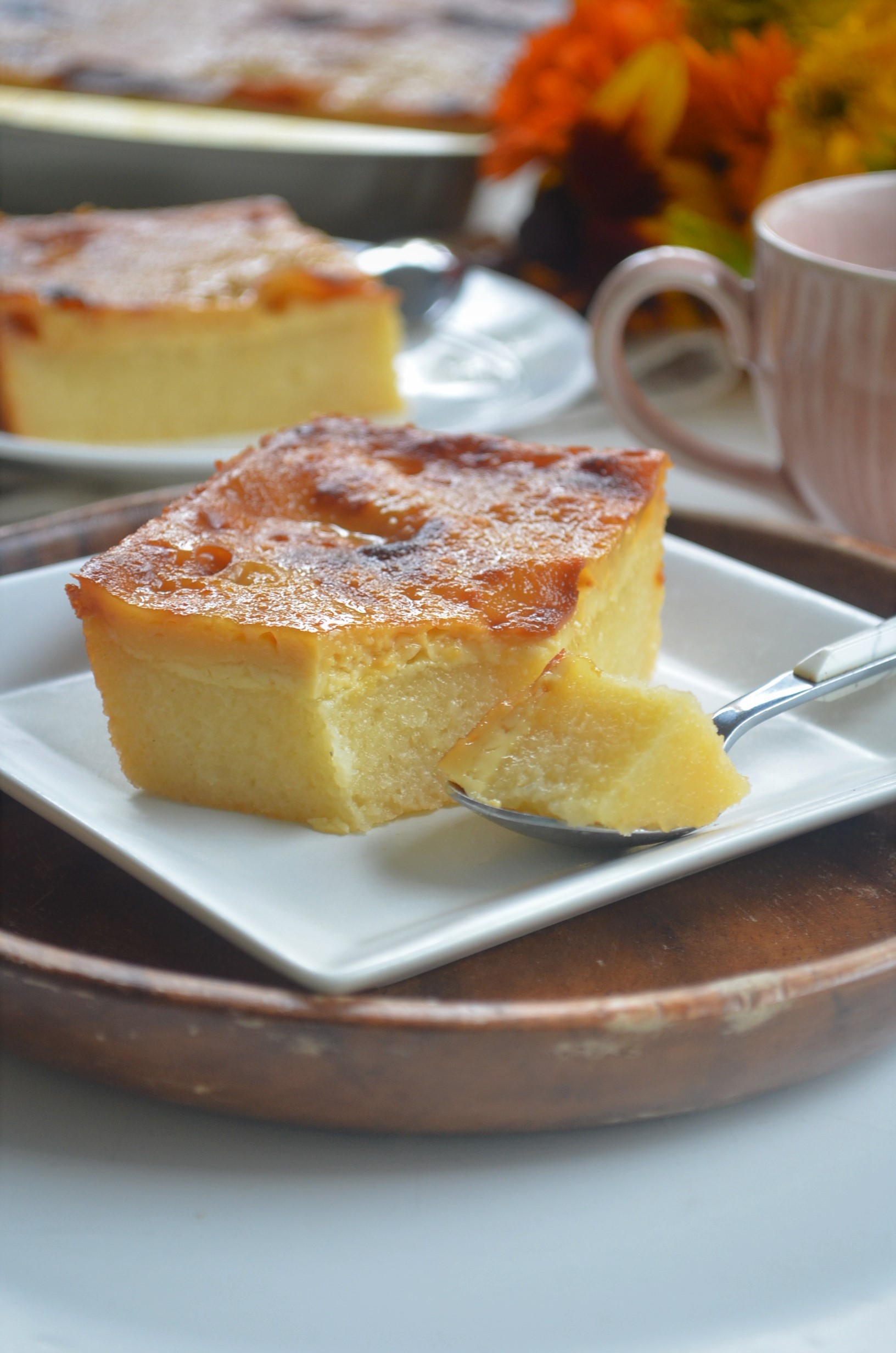 Easy Cassava Cake Recipe with Custard Topping