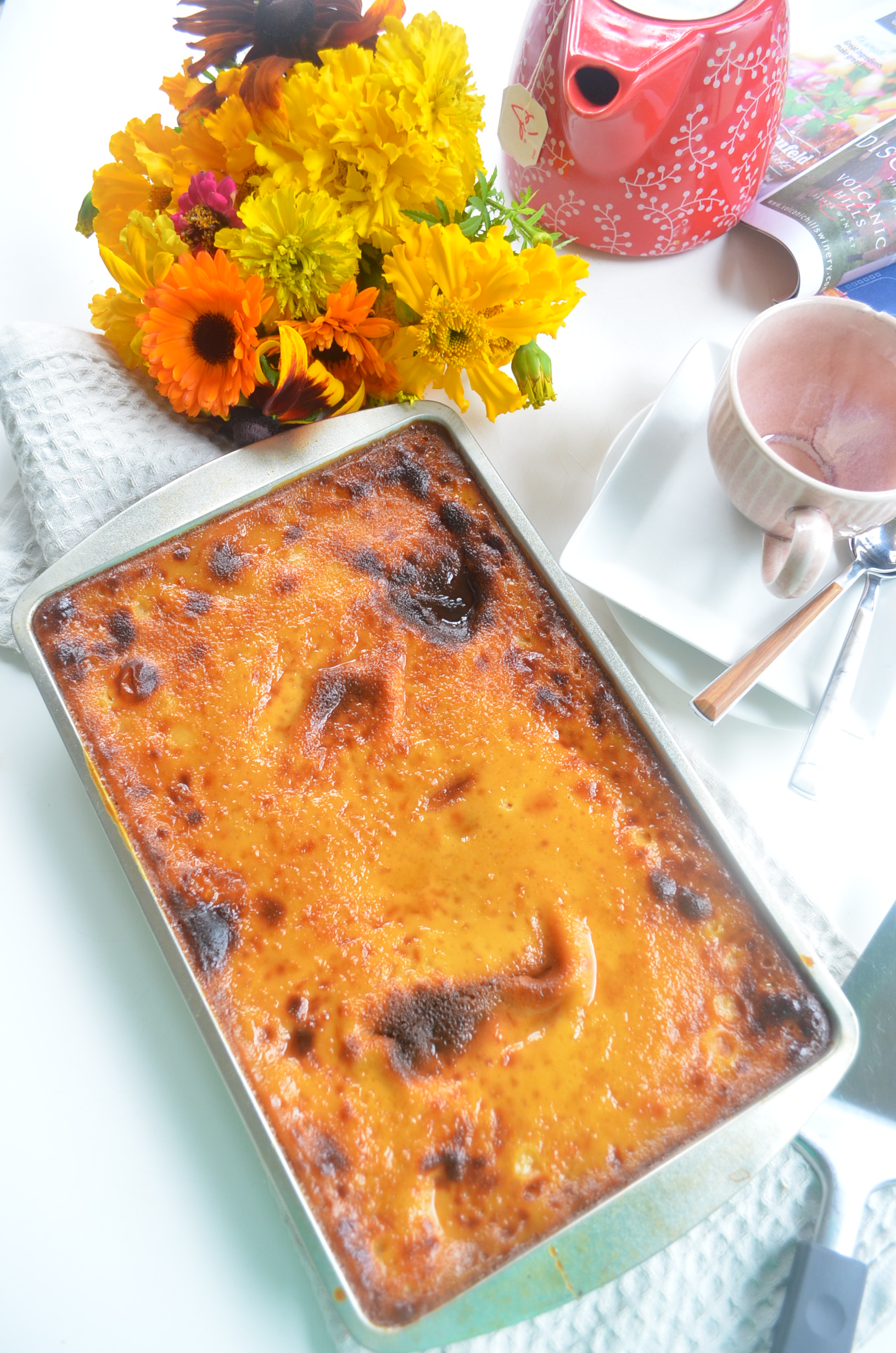 Easy Cassava Cake Recipe with Custard Topping