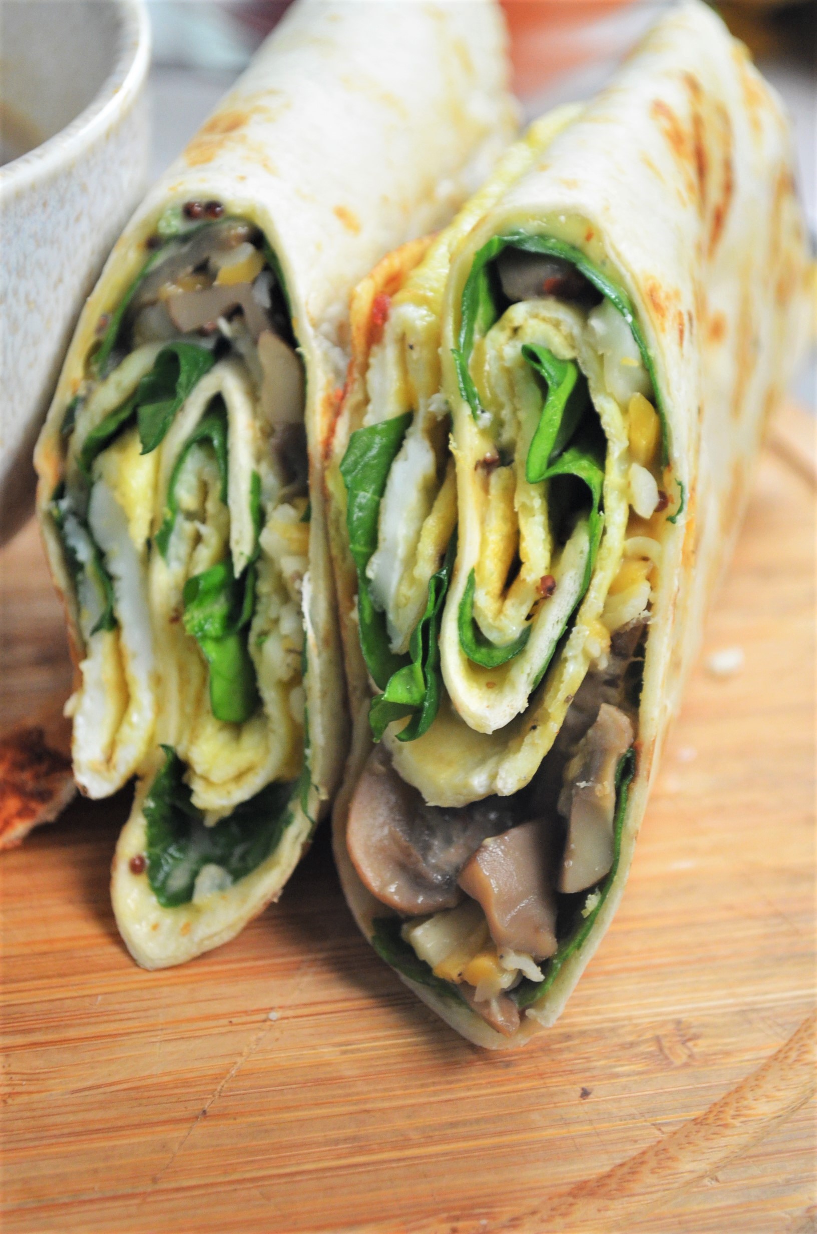 Spinach and Egg Mushroom Wrap